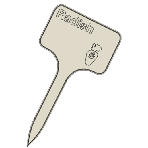 Download STL files Radish Signs / Labels for garden ・ Cults