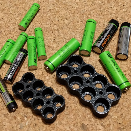 Download free STL file AA / AAA Battery Holder / Box • 3D print design ...