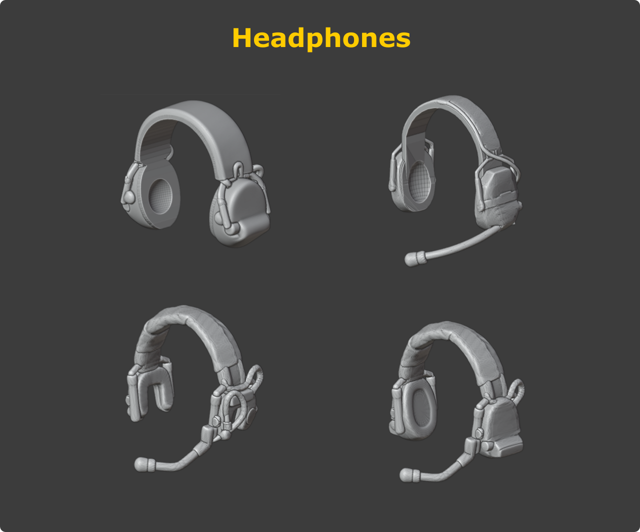 3D file Headphones Set 1・3D print design to download・Cults