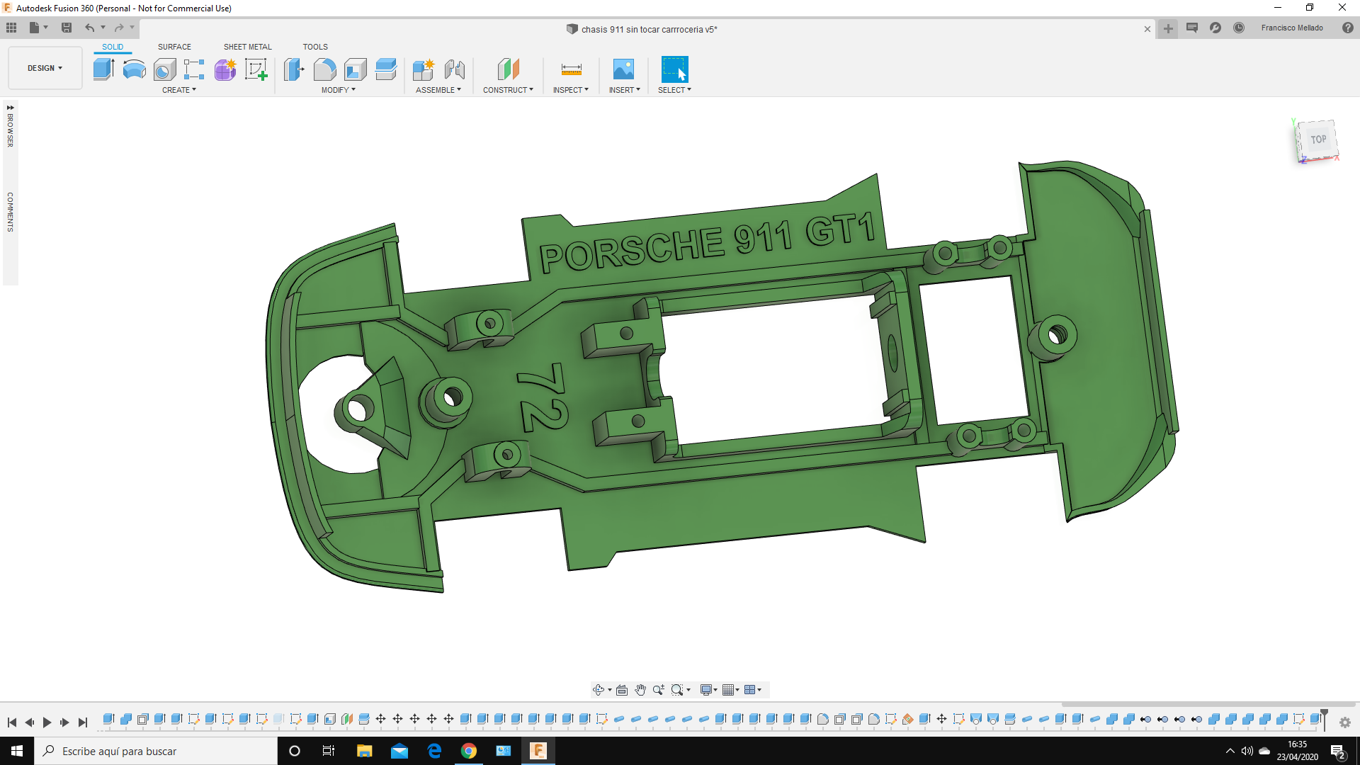 STL file Scalextric - Chassis for Porsche 911 GT1・3D print object to ...