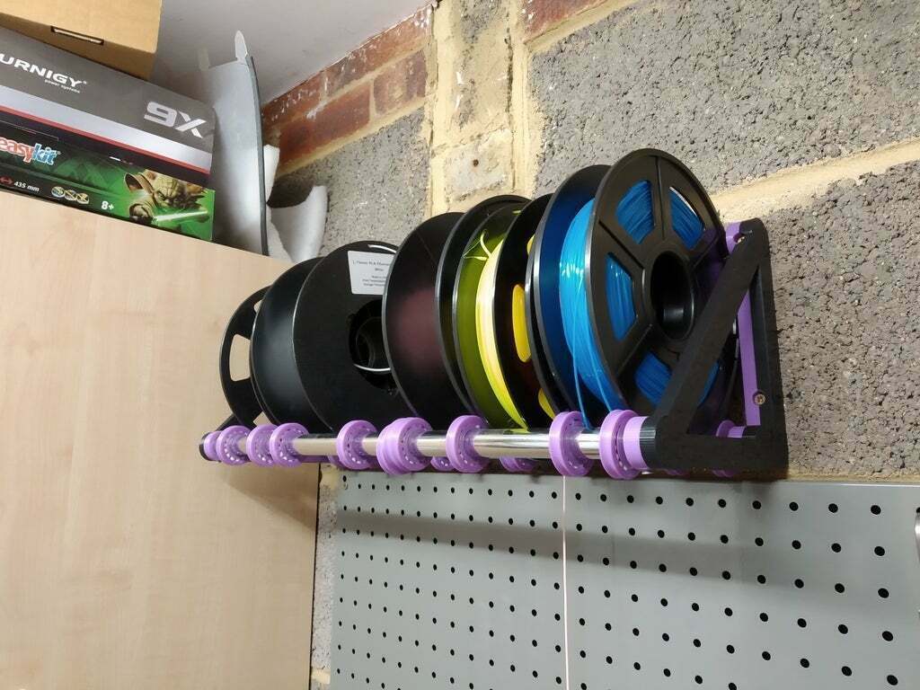 Free STL file Filament Rack (with Bearings) 🪢・3D printing model to ...