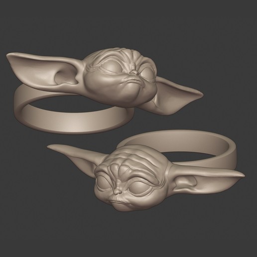 Download 3D printer files The Child/Baby Yoda ring re-sizeable ・ Cults