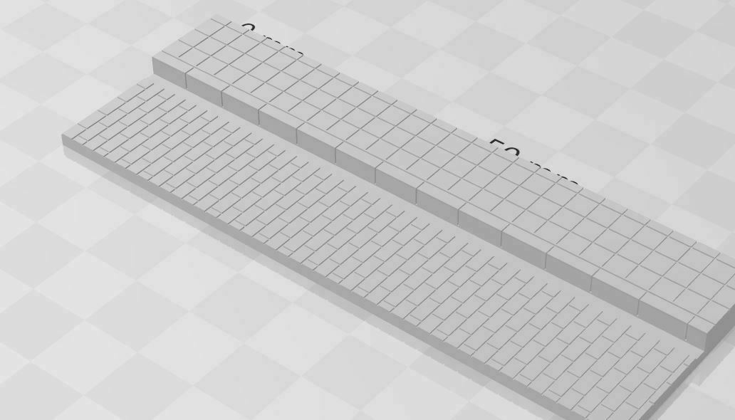 STL file sidewalk 15 mm wide and street 20 mm 100 mm long pavement and ...