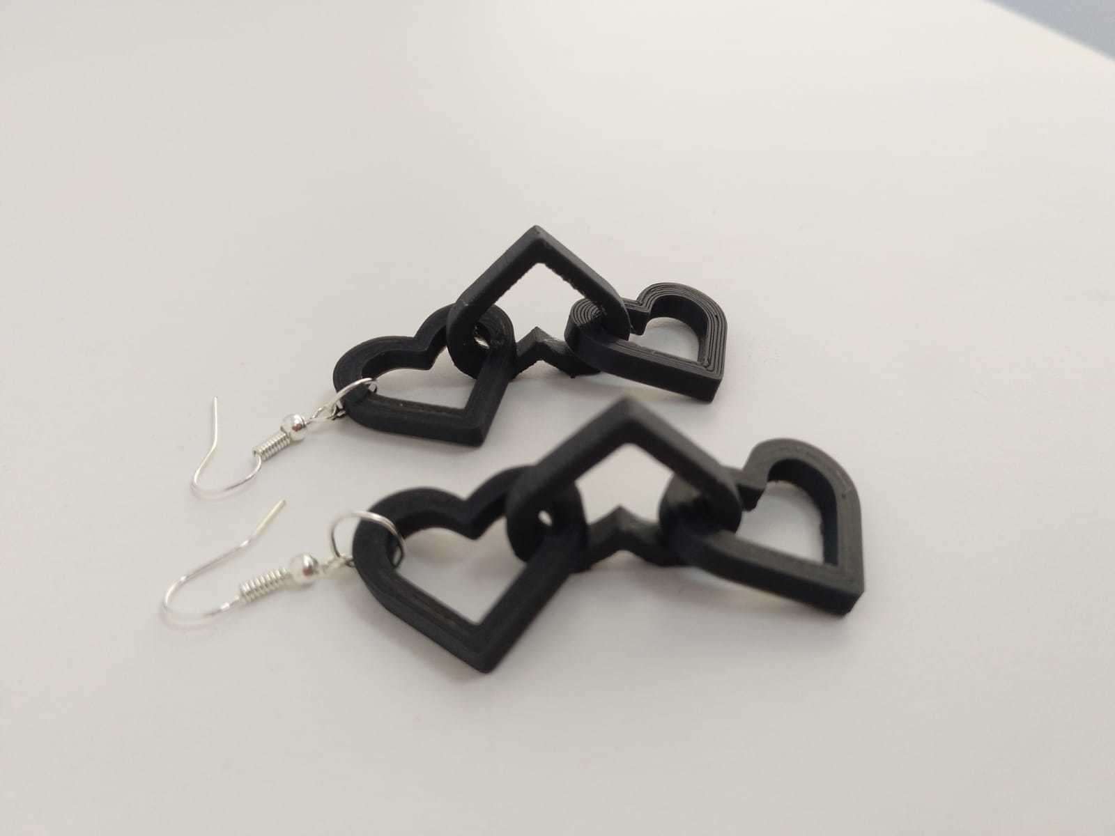 Free STL file Earring Heart earrings heart earrings 💍・3D printable ...