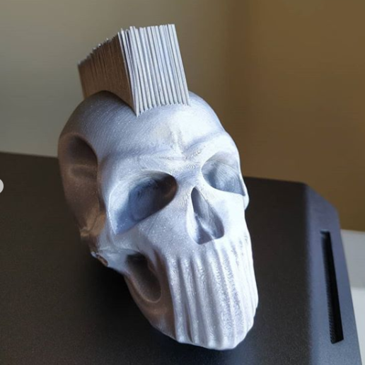 Download 3D printing templates Skull with hairstyle ・ Cults