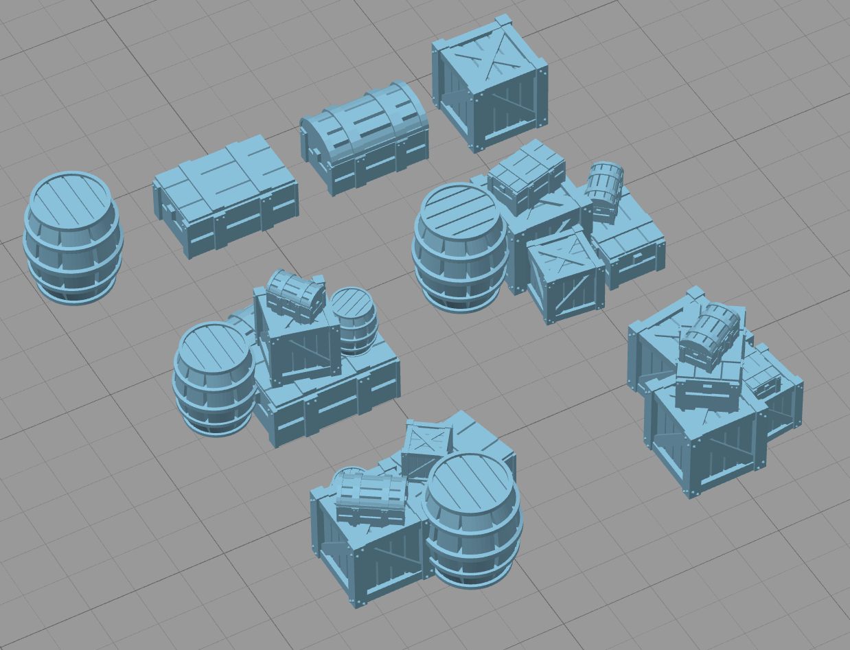 STL file Wooden Crate and Barrel Scatter Set・3D printer design to ...