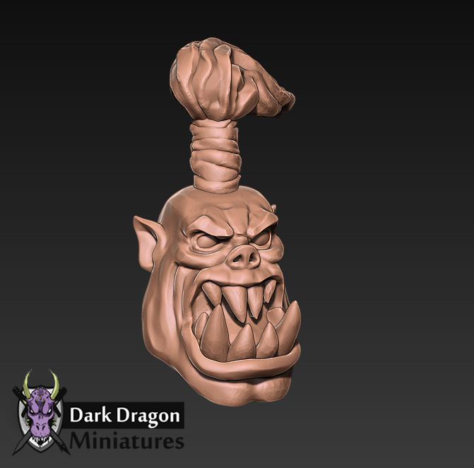 Файл 3D Orc Heads 10x for kitbashing miniatures (Warhammer, wargaming ...