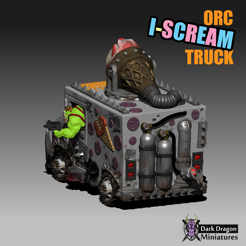 3D file Orc/ Cybork I-Scream Truck Miniature 🚚・3D printing idea to ...
