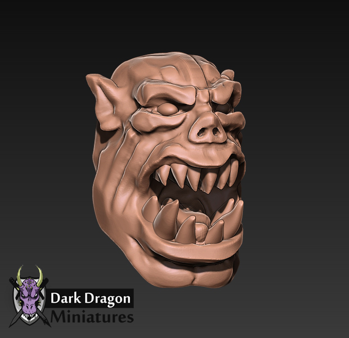 Файл 3D Orc Heads 10x for kitbashing miniatures (Warhammer, wargaming ...