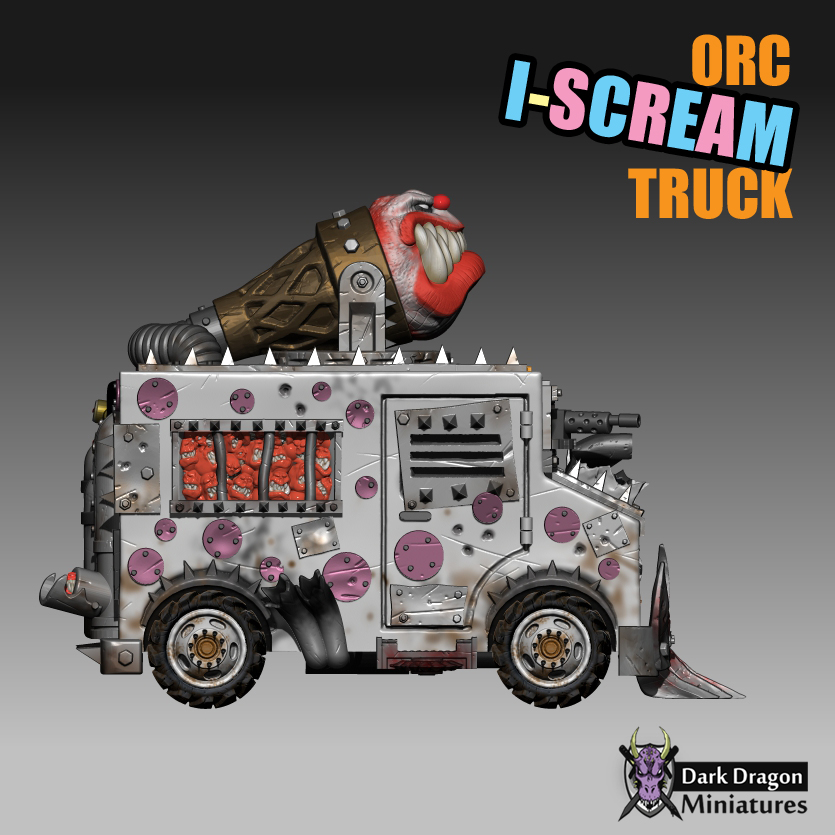 3D file Orc/ Cybork I-Scream Truck Miniature 🚚・3D printing idea to ...