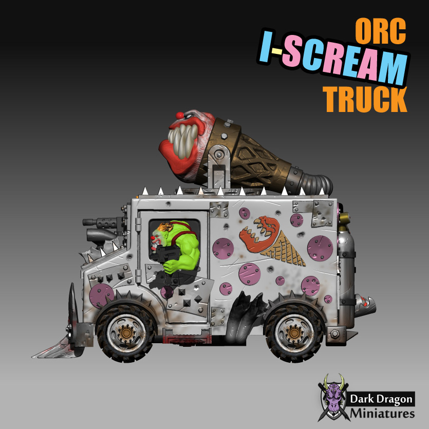 3D file Orc/ Cybork I-Scream Truck Miniature 🚚・3D printing idea to ...