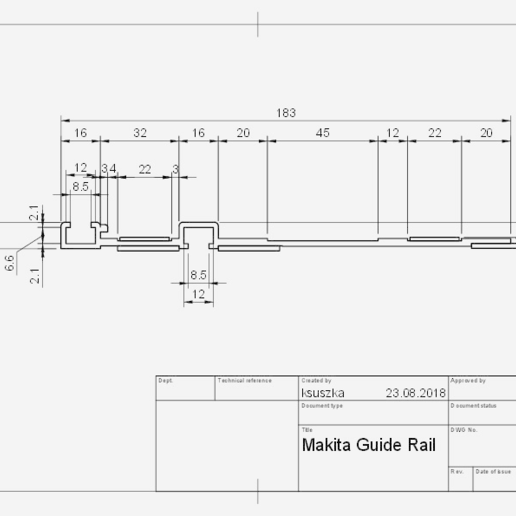 Download free 3D printer designs Makita Guide Rail ・ Cults