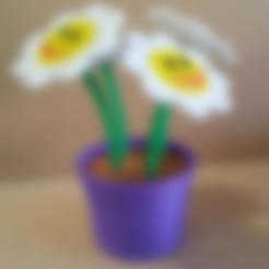 Download free STL files Smiley flowers in pot ・ Cults