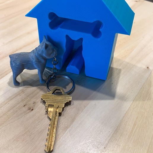 Download STL file Frenchie Dog House Keychain & Holder • 3D printable ...