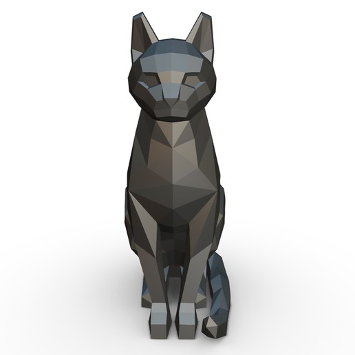 Download 3DS file Cat sitting figure • 3D printer object ・ Cults