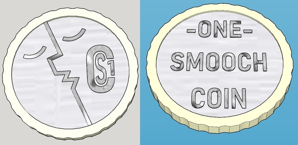 Free 3D file One Smooch Coin・3D printing template to download・Cults
