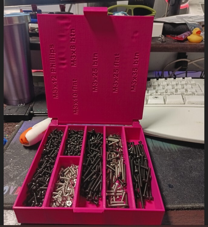 Fichier STL gratuit Boîte à vis pour diverses vis de taille M3・Design ...