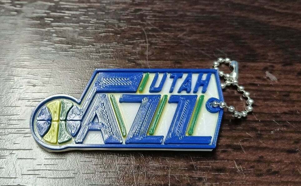 Archivo STL gratis Llavero con el logotipo de los Utah Jazz・Modelo para ...