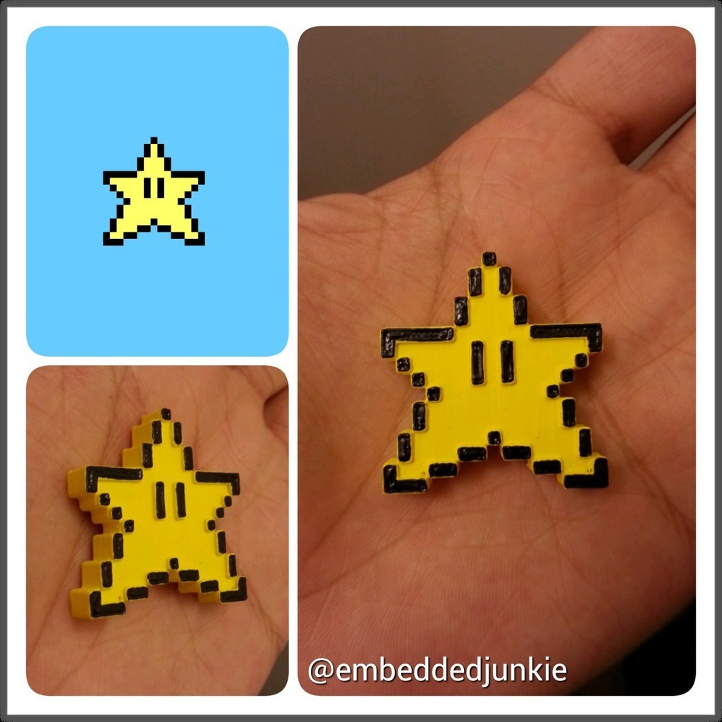 Free 3D file 8-Bit Star Power-Up・3D printing idea to download・Cults