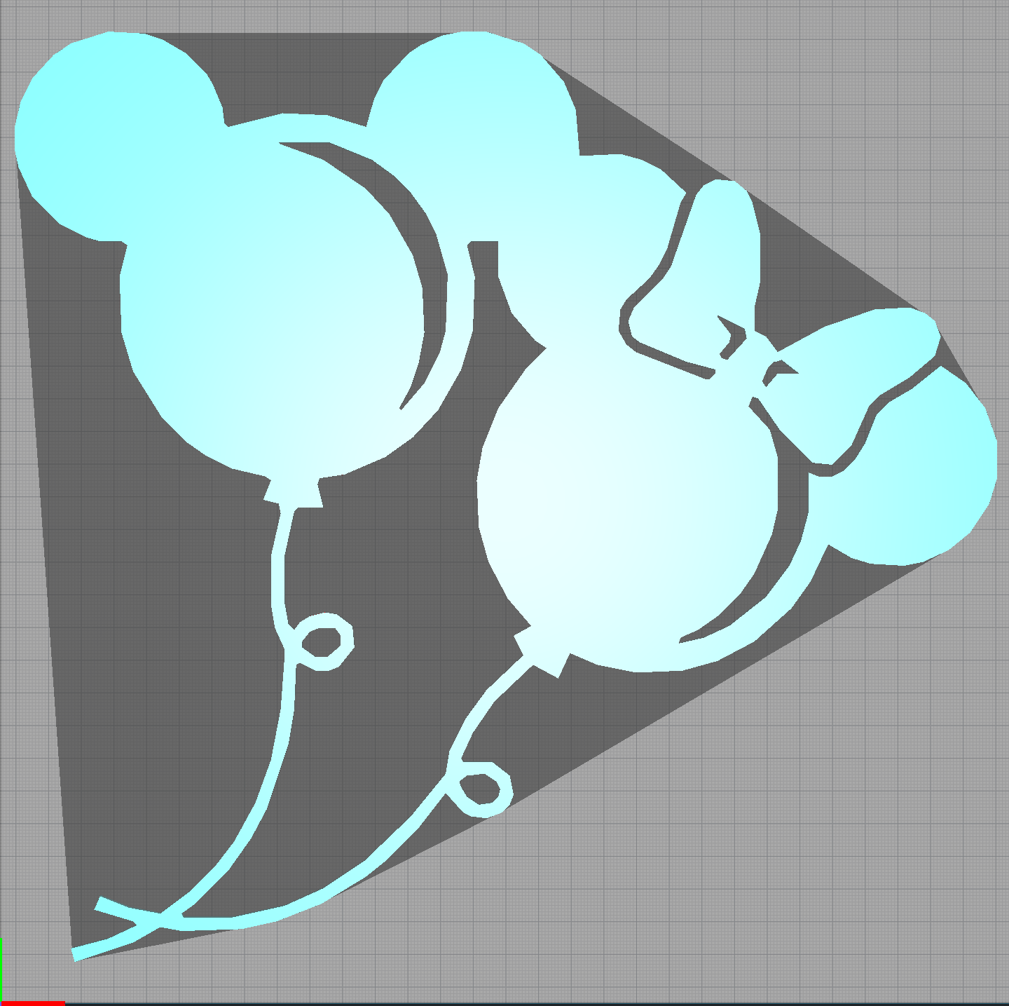 STL file mickey - minnie - balloons - disney - decoration for kids ...