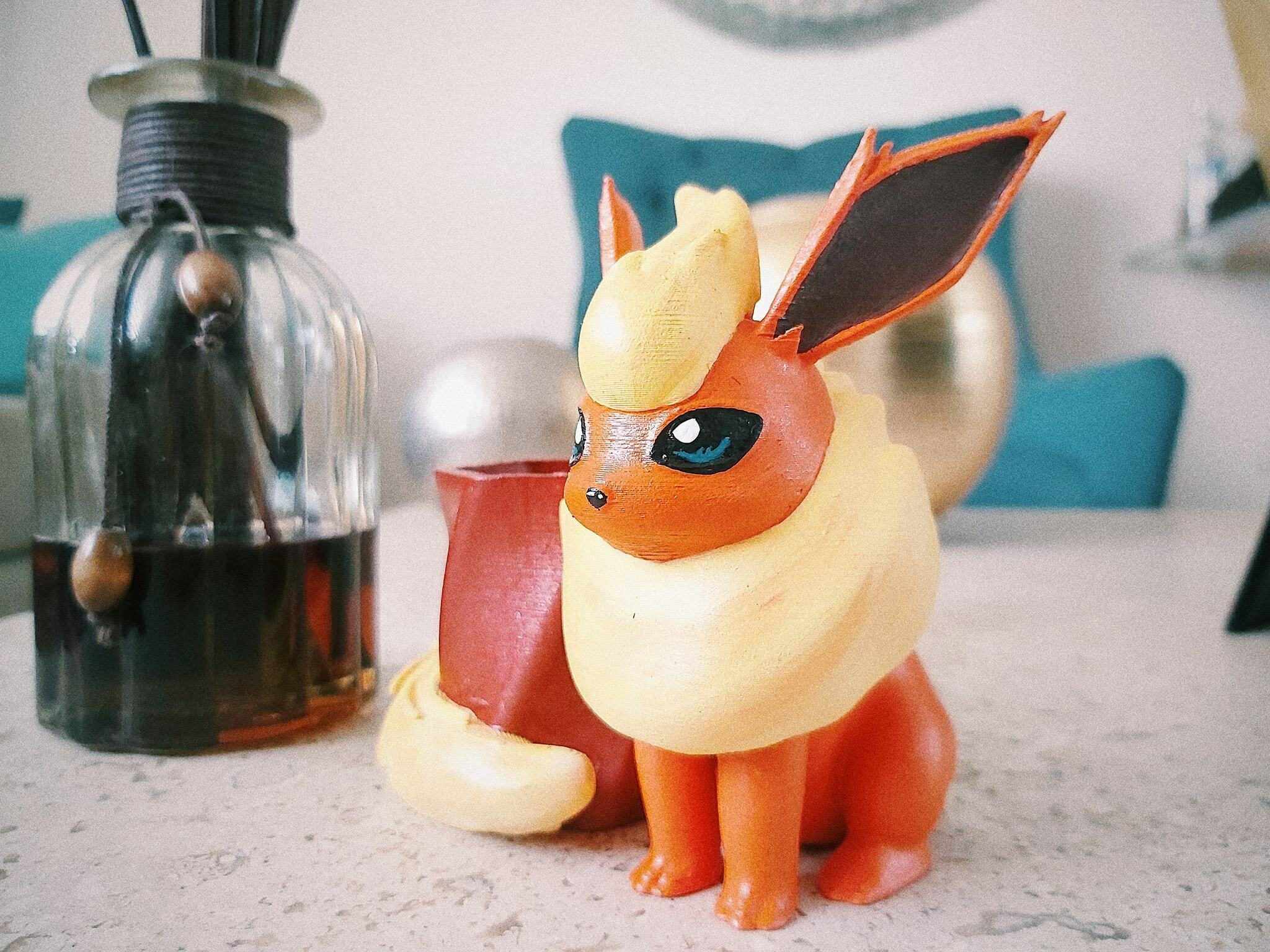 STL file Pokemon Flareon Eevee Flower Pot・3D printer design to download ...