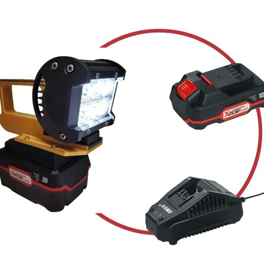 Download STL file Led flashlight with X20 Team Parkside battery and/or ...