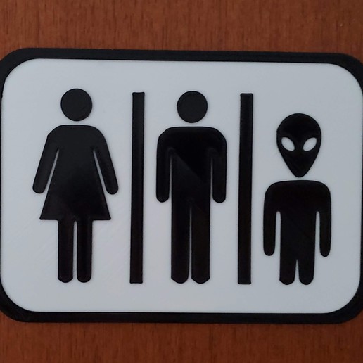 Download 3D printer templates Alien Toilet Sign ・ Cults