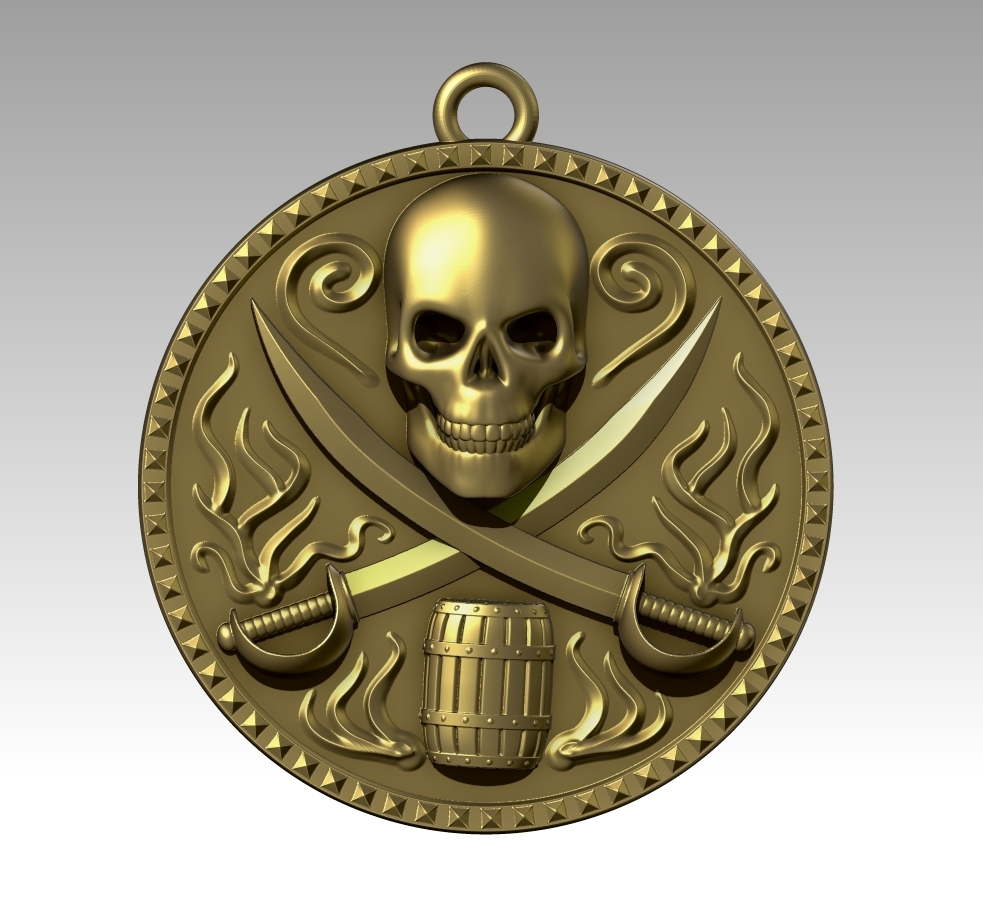 Fichier STL Médailles des pirates・Design pour impression 3D à ...