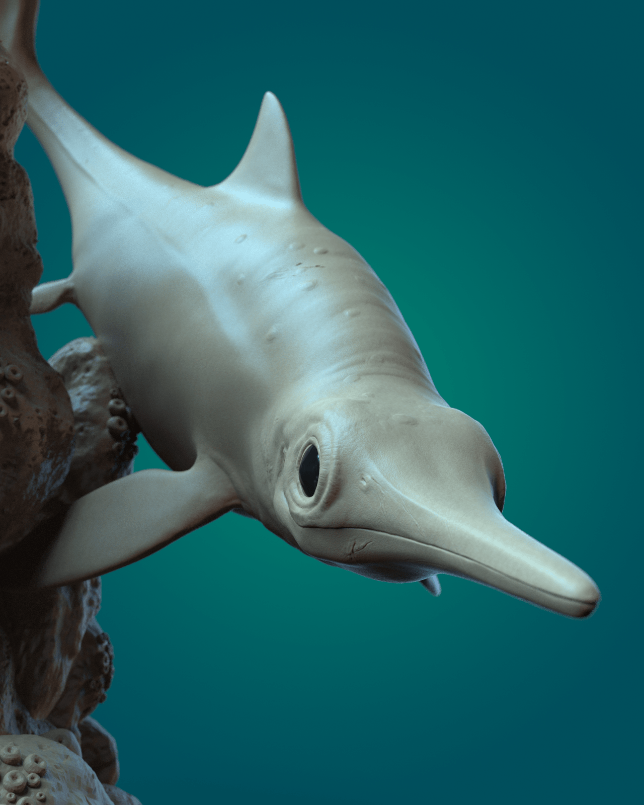 3D file Ophthalmosaurus in the environment 🐠・Model to download and 3D ...