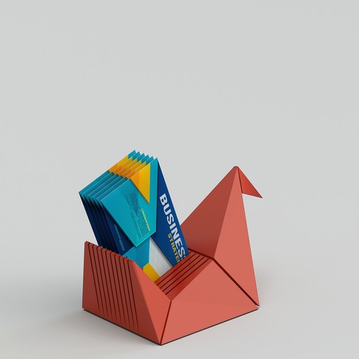 Download 3D printer files desk business card holder origami style ・ Cults