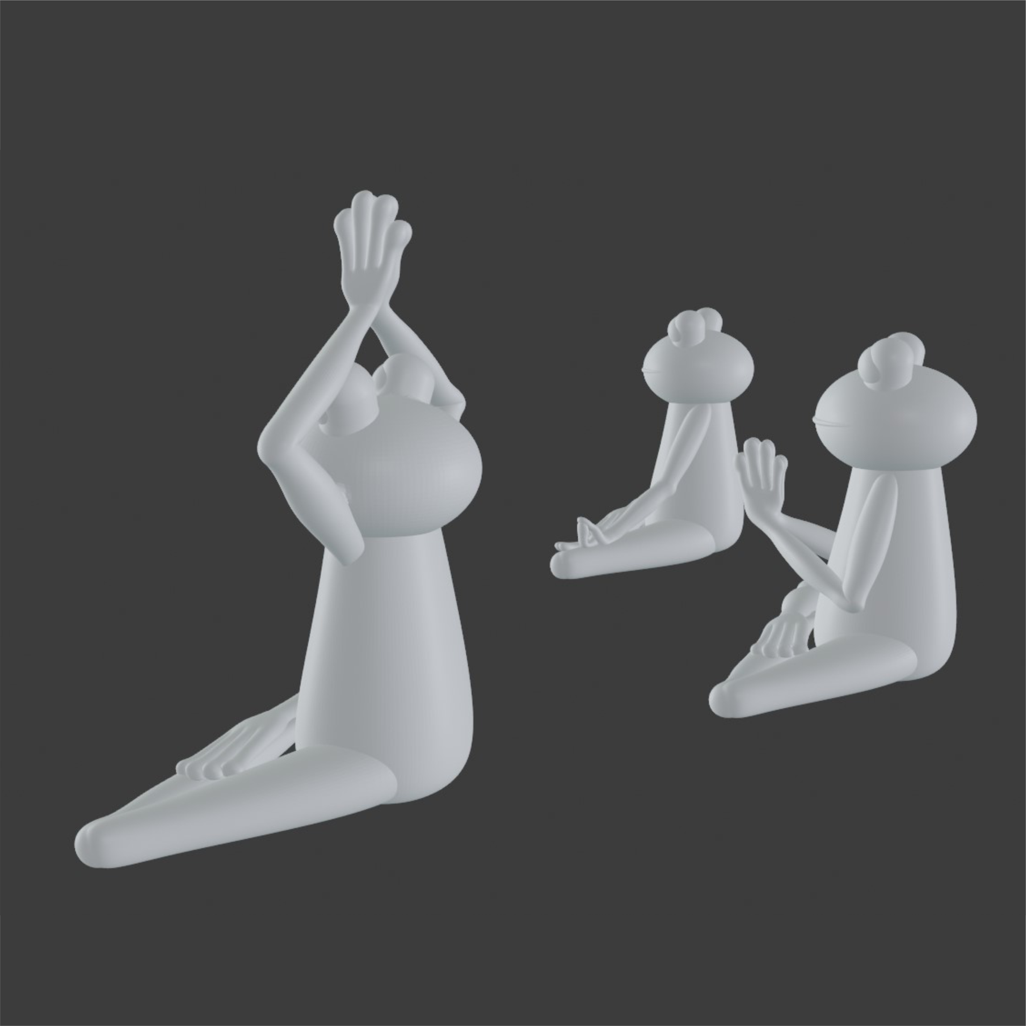 STL file Ranas meditando - Yoga・3D printer model to download・Cults