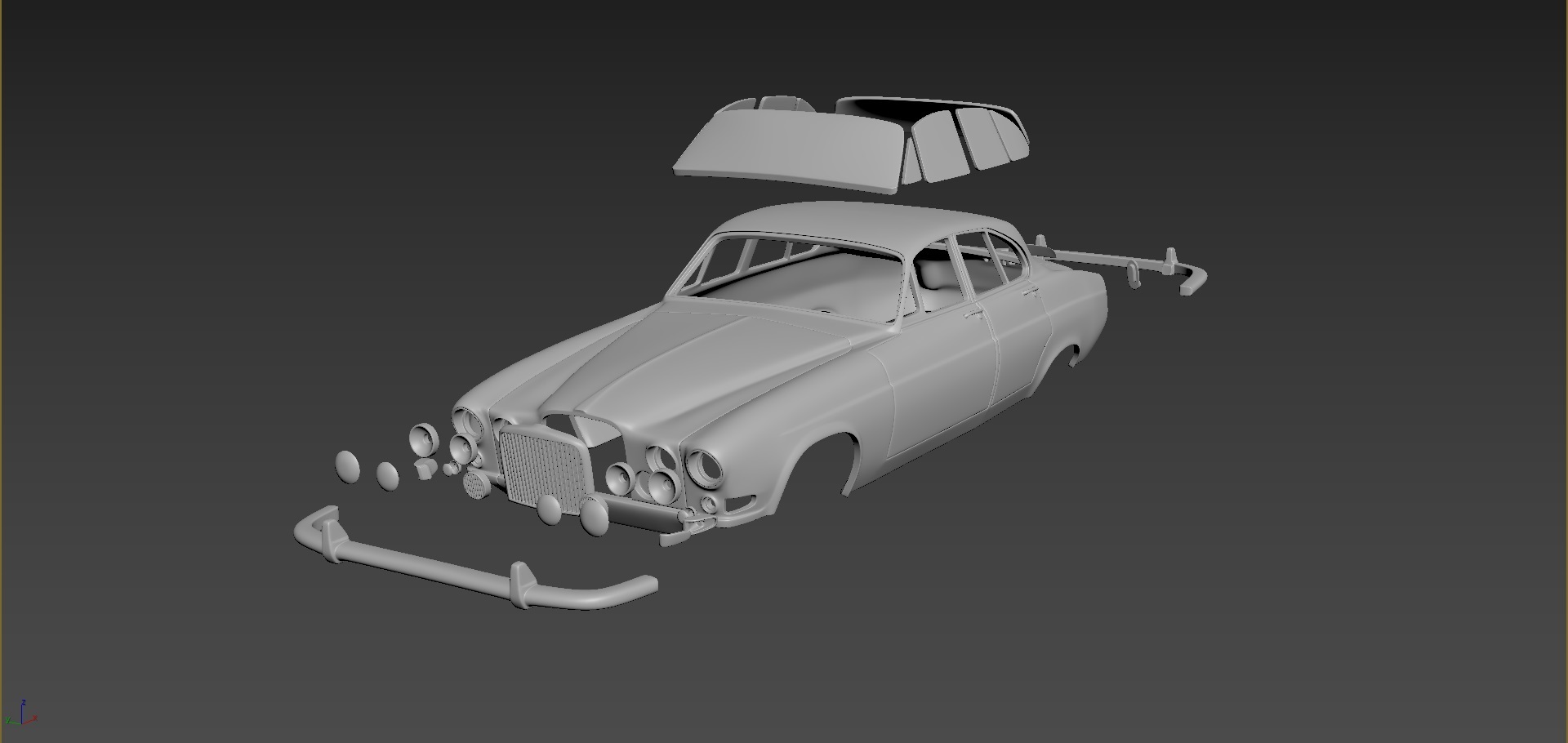 3D file Jaguar MkX Body For Print・3D print model to download・Cults