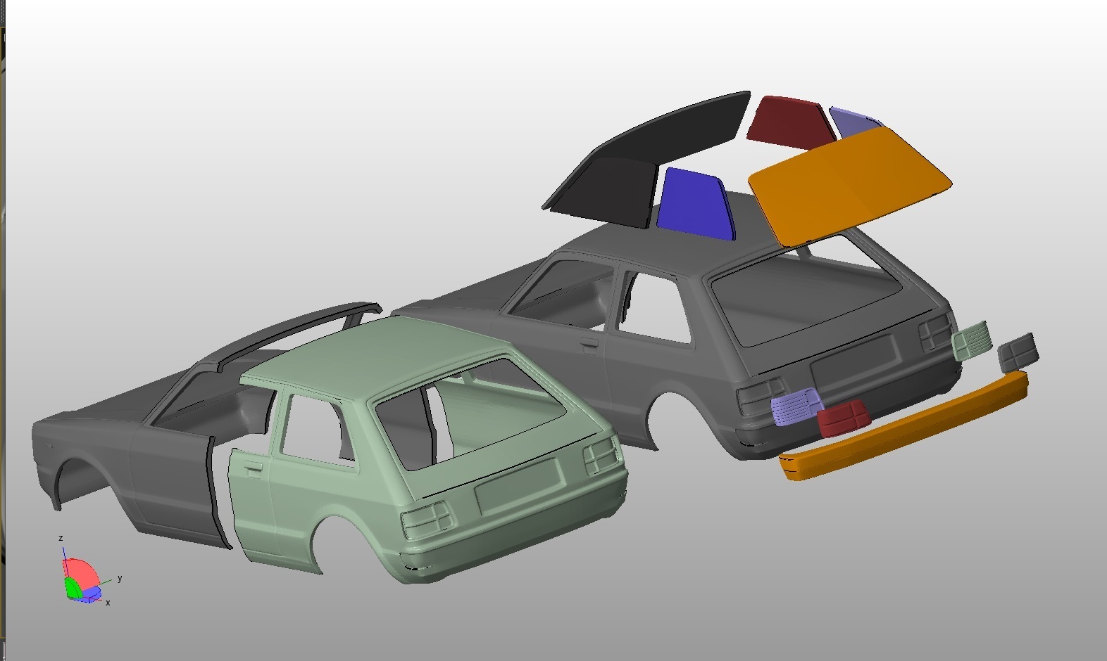 3D file Toyota Starlet kb61 1983 Body For Print・Template to download ...