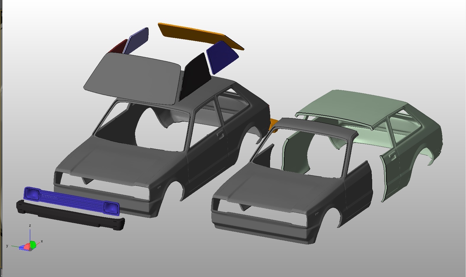 3D file Toyota Starlet kb61 1983 Body For Print・Template to download and 3D print・Cults