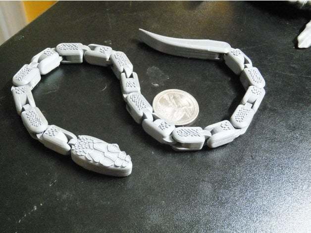STL file Print in Place Articulated Snake・3D printing idea to download ...