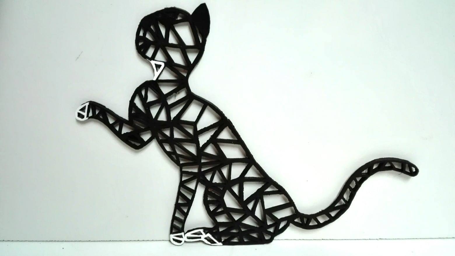 STL file Sitting 2d cat・3D printing template to download・Cults