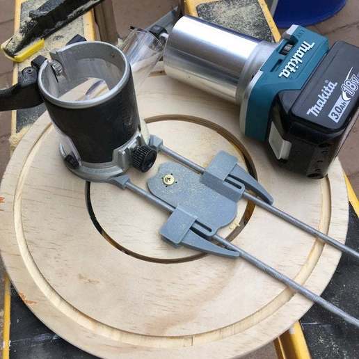 Download 3D print files Router circle jig (print in place, 30mm ...