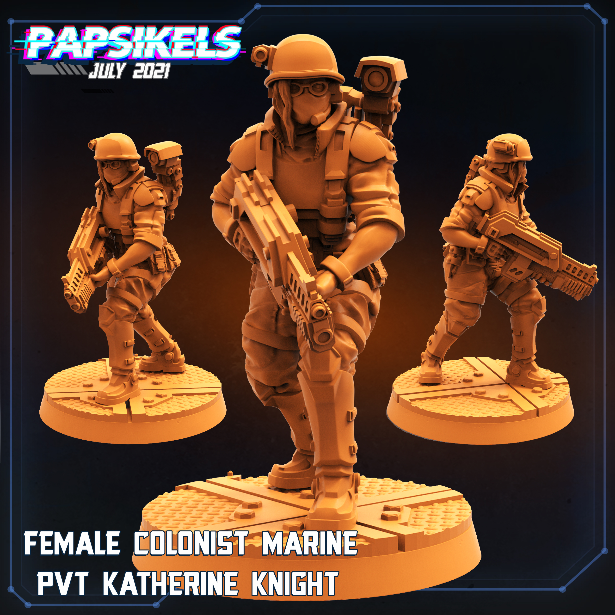 STL file FEMALE COLONIST MARINE KATHERINE KNIGHT1・Template to download ...