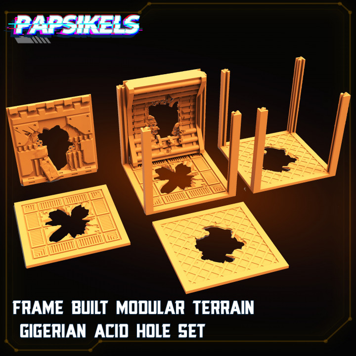 3D file FRAME BUILT MODULAR TERRAIN GIGERIAN ACID HOLE SET・3D printer ...