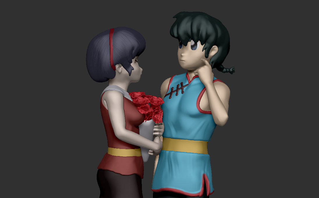 STL file Ranma and Akane (Ranma ½)・3D printing idea to download・Cults