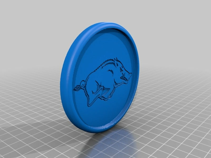 Free OBJ file Arkansas Razorbacks Coaster・3D print object to download・Cults