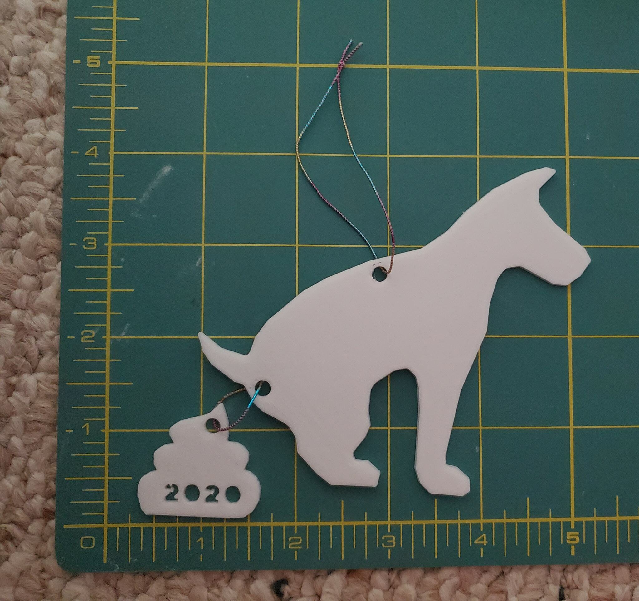 STL file 2020 Terrier Dog Pooping Christmas Ornament・Design to download ...