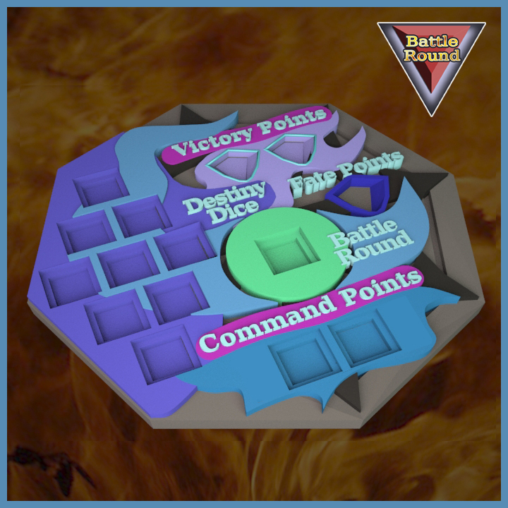 STL file BATTLE ROUND TRACKER, NEW! AOS, Tzeentch style・Model to ...