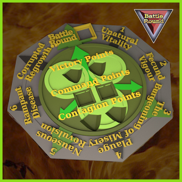 STL file BATTLE ROUND TRACKER, NEW! AOS, Nurgle STYLE・3D print design ...