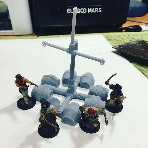 Free STL file Aubrey's Decoy - 28mm Pirate Raft 🏴‍☠️・3D printing idea ...