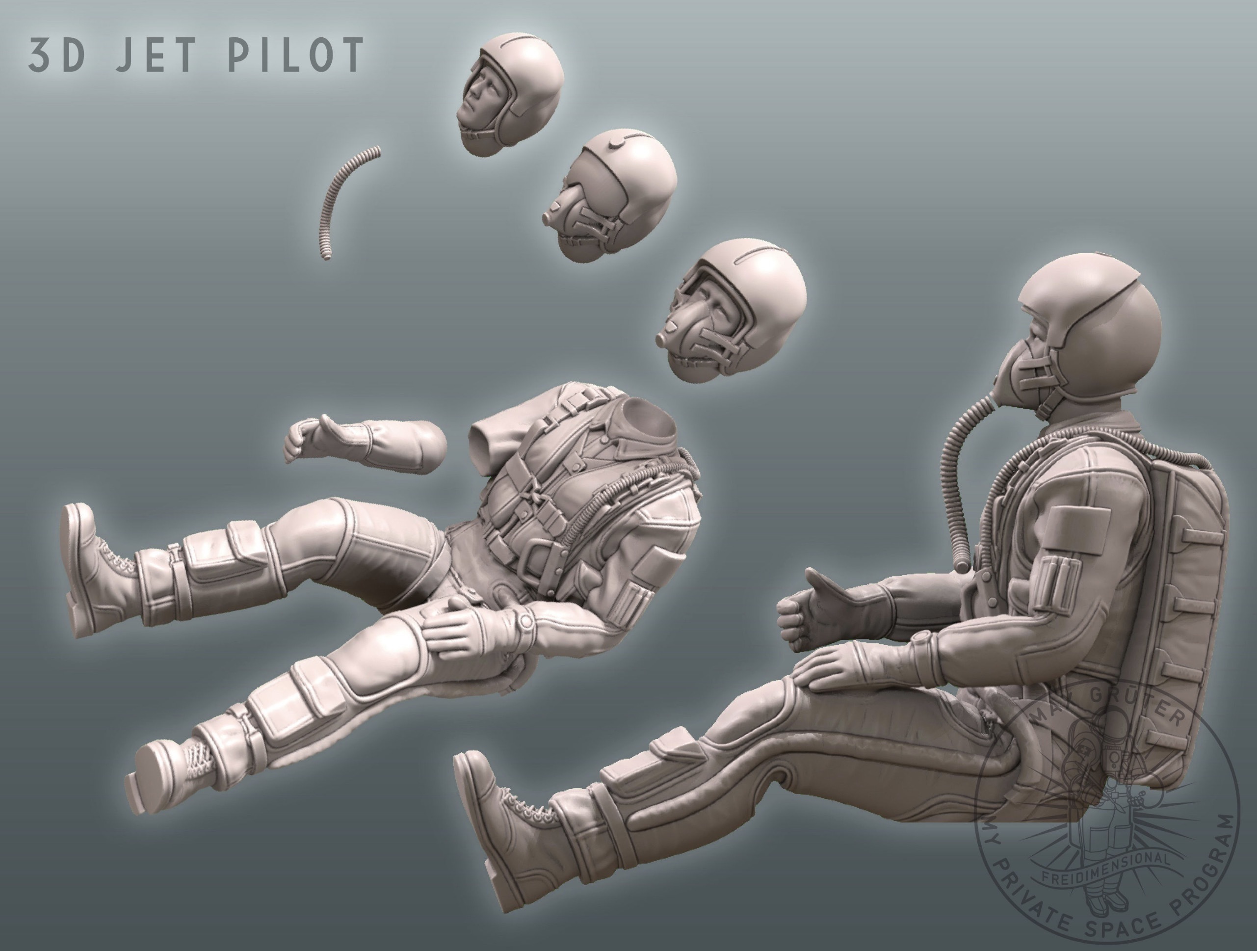 STL file 3D Jet Pilot 🧑‍ ️・3D printable model to download・Cults