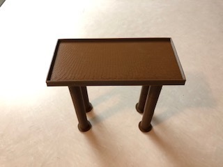 STL file Rectangle Adjustable Height Mini Table or Tray with screw in ...
