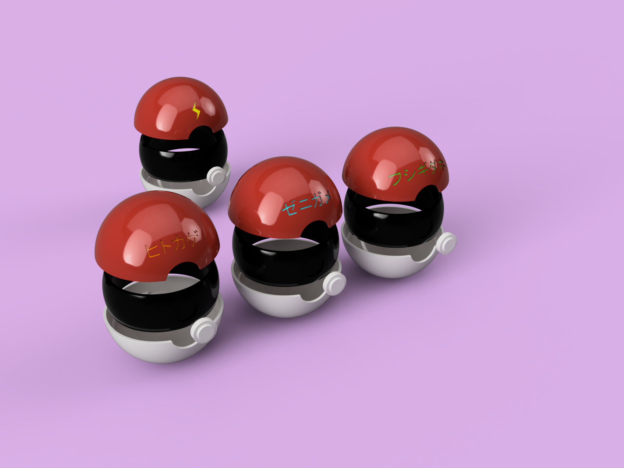 Archivo STL STARTERS POKEBALL, FACIL MONTAJE, SOPORTE INCLUIDO 🐉・Diseño ...