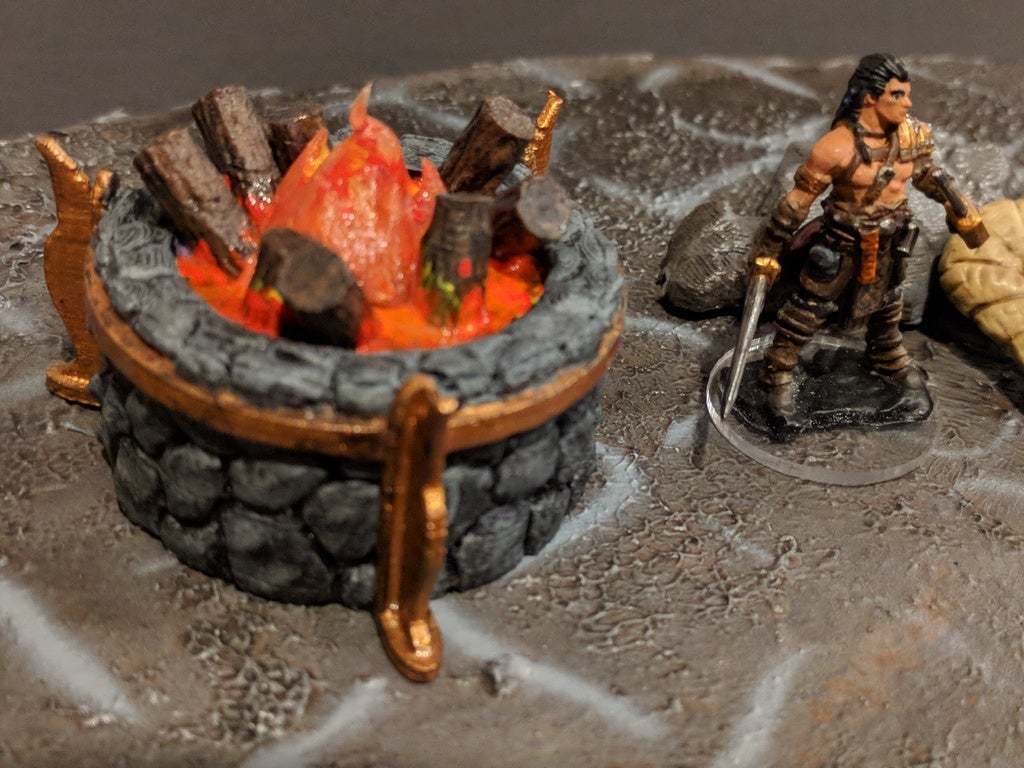 Free STL file Large Stone Brazier / Bonfire - Tea Light - 28mm gaming 🫖 ...