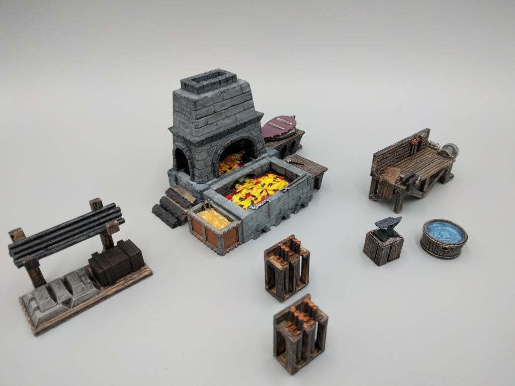 Free STL file Blacksmith Forge and Workshop - 28mm gaming - Sample ...